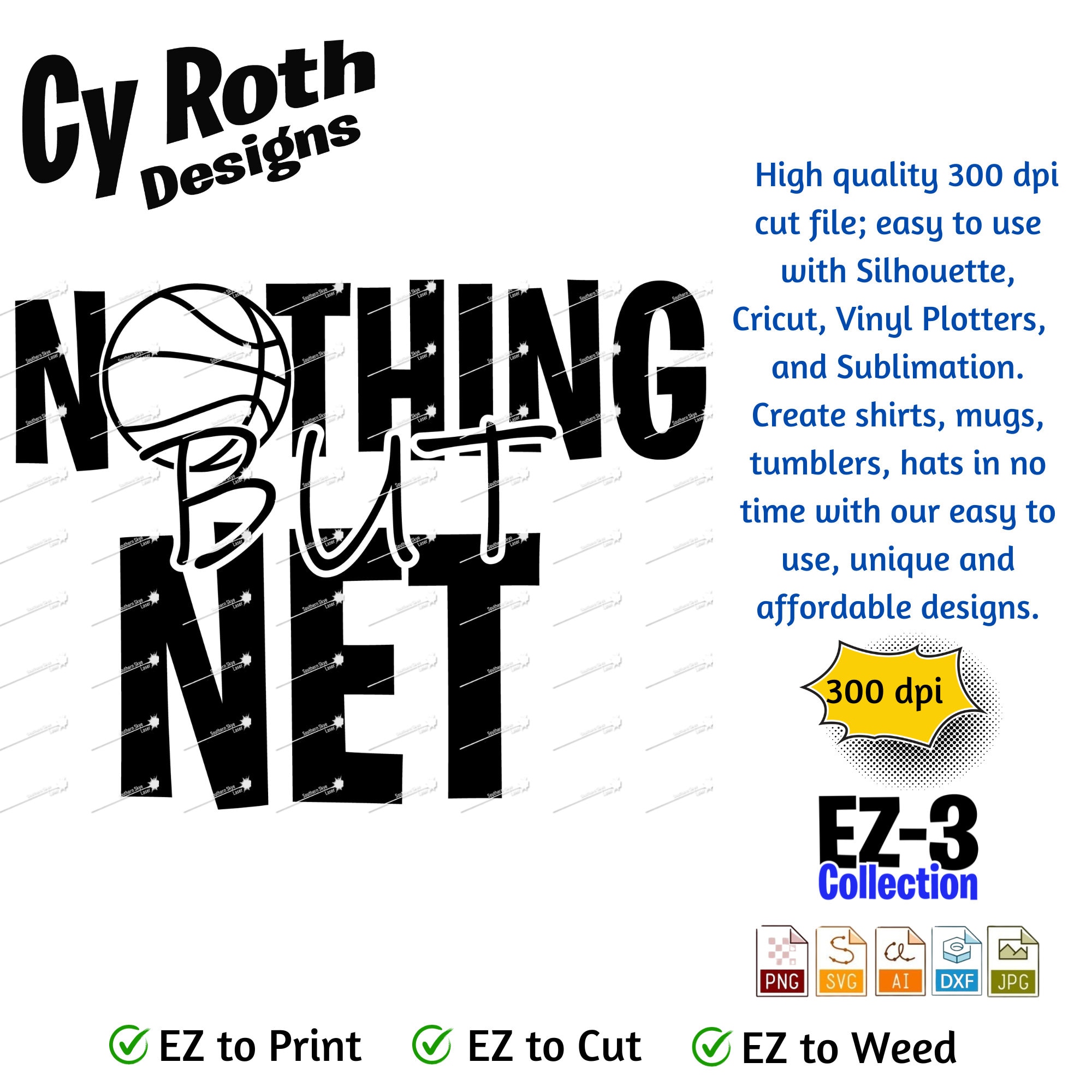 Nothing but Net Svg Png Jpg Ai Dxf File, Silhouette Cricut Cut File - Etsy