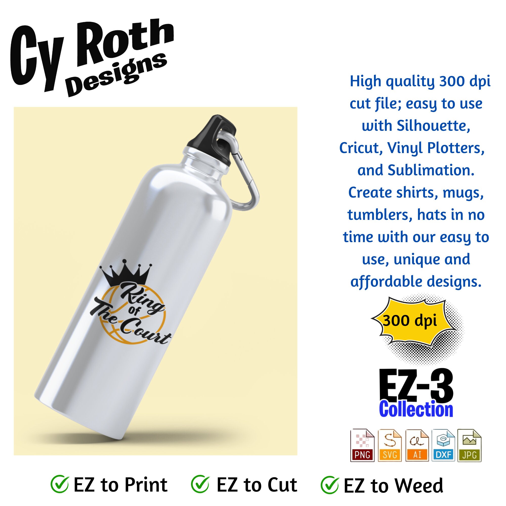 King of the Court Svg Png Jpg Ai Dxf File, Silhouette Cricut Cut File ...