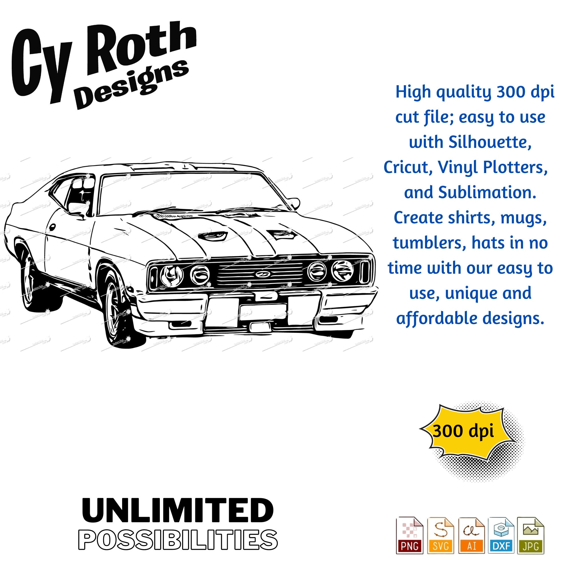 1978 Ford Falcon Cobra Svg Png Jpg Ai Dxf File, Classic Car Svg - Etsy