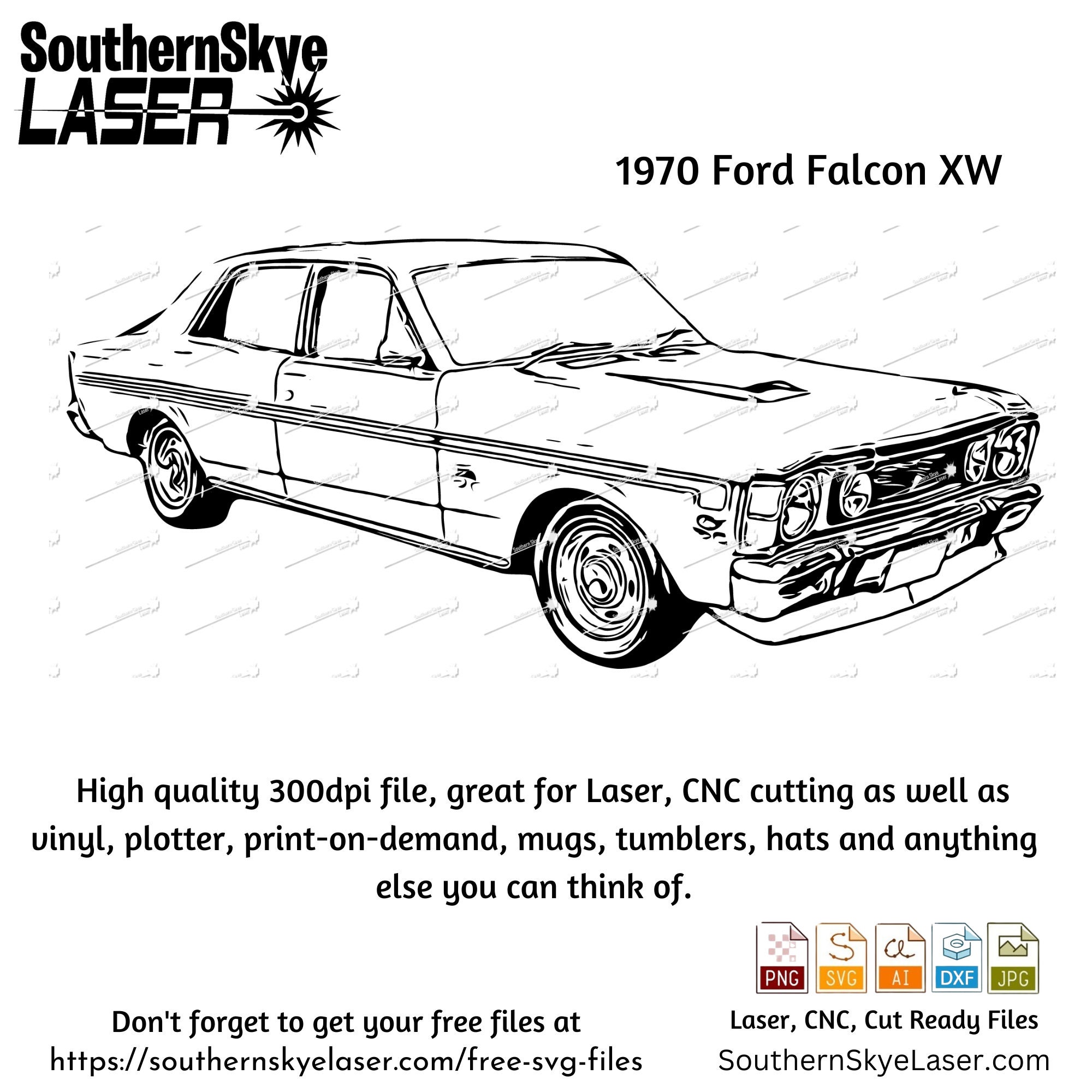 1970 Ford Falcon XW Svg Png Jpg Ai Dxf File - Etsy New Zealand