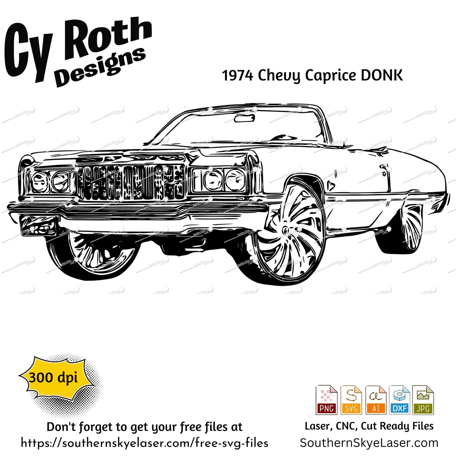 1974 Chevy Caprice DONK Svg Png Jpg Ai Dxf File, Low Rider Svg - Etsy