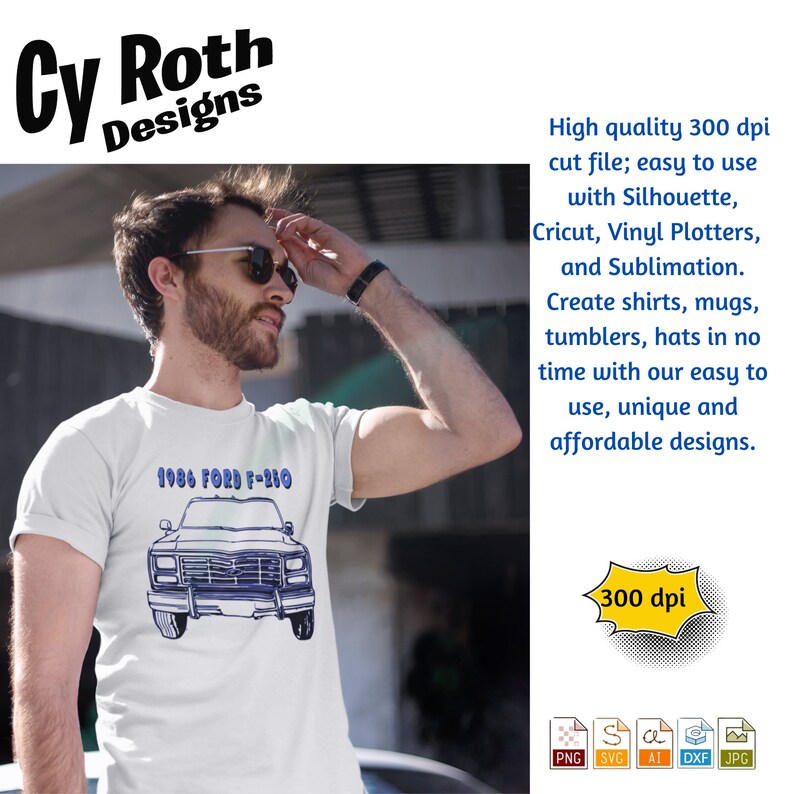 1986 Ford F250 Svg Png Jpg Ai Dxf File, Classic Car Svg, Classic Truck ...