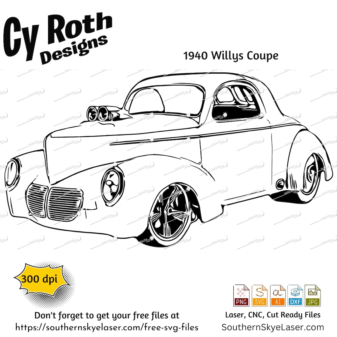 1940 Willys Coupe Svg Png Jpg Ai Dxf File - Etsy
