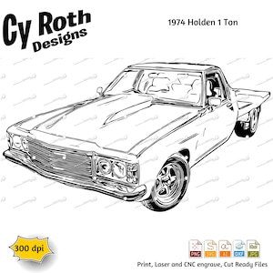 1974 Holden 1 Ton Svg Png Jpg Ai Dxf File, Classic Car Svg, Vintage Car ...