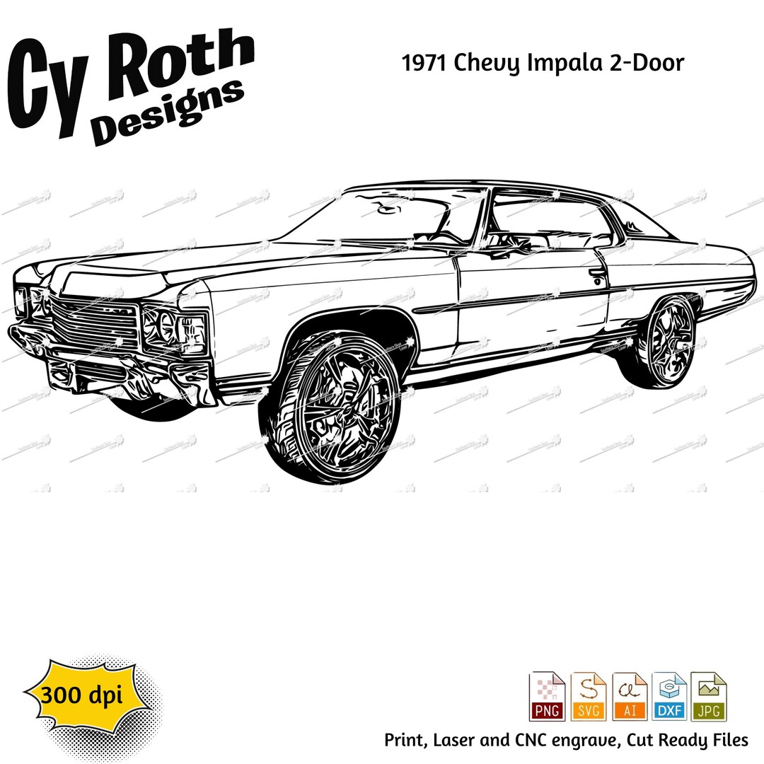 1971 Chevy Impala SVG: Classic Low Rider Car (digital Files) - Etsy