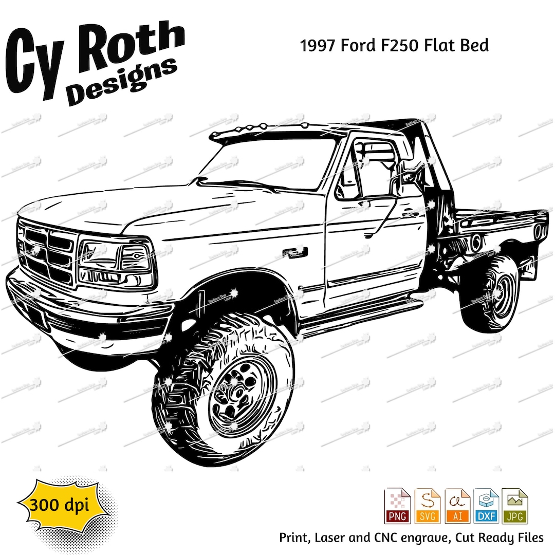 1997 Ford F-250 Svg Png Jpg Ai Dxf File (digital Download) - Etsy