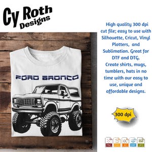 Ford Bronco SVG File: Laser Engraving, Sublimation Design (digital ...