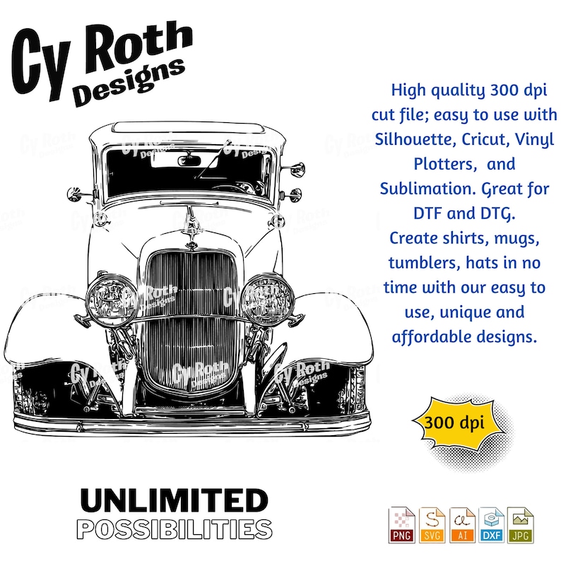 1932 Ford Sedan Svg Png Jpg Ai Dxf File, Classic, Vintage Car Svg - Etsy