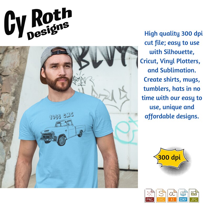 1955 GMC Truck Svg Png Jpg Ai Dxf File - Etsy