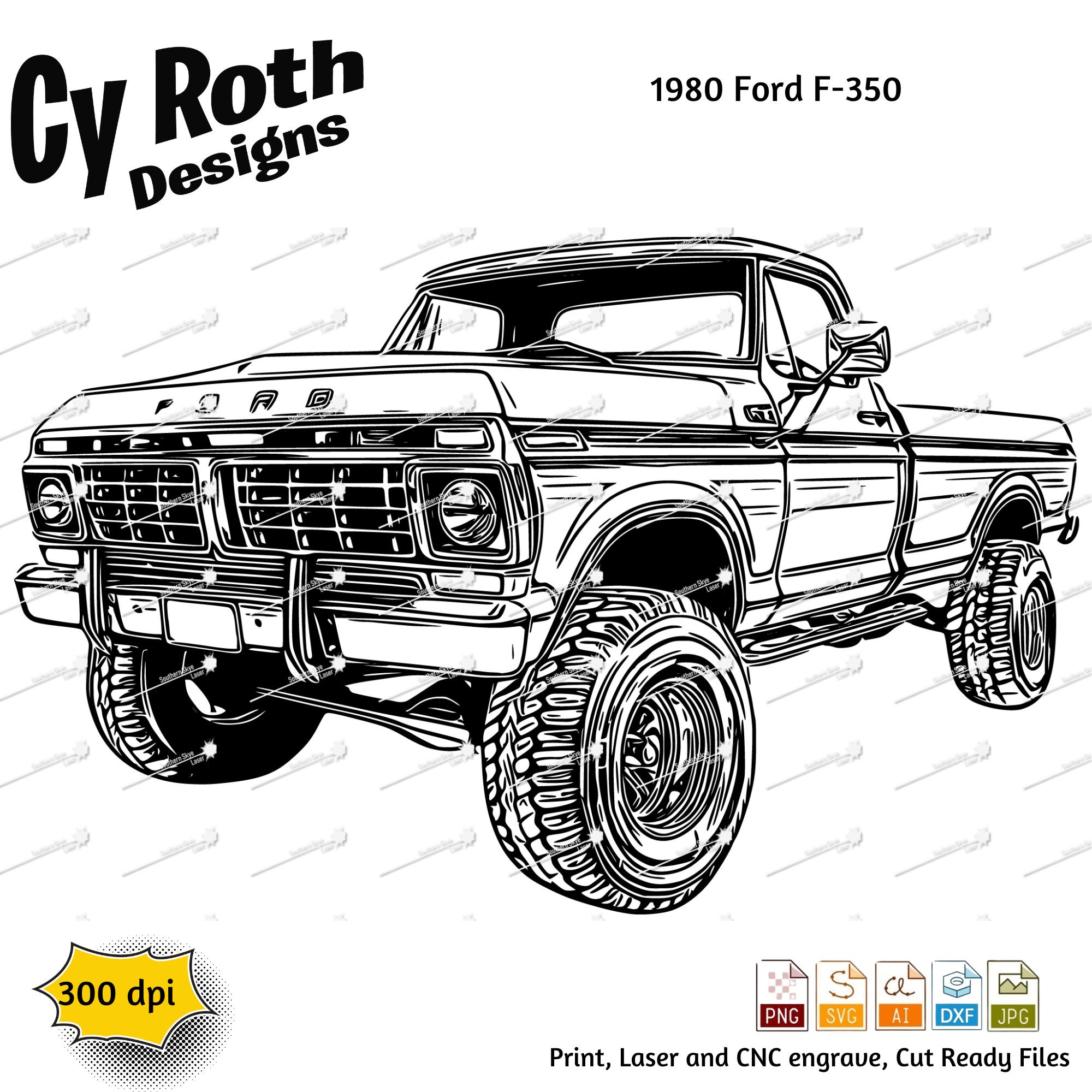 1980 Ford F-350 Svg Png Jpg Ai Dxf File, Classic Truck Svg - Etsy