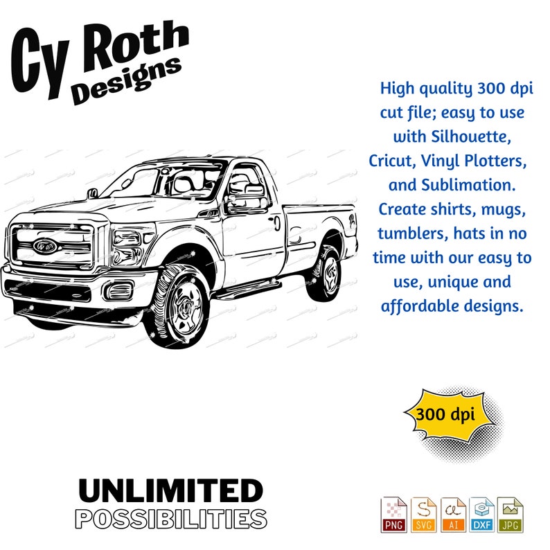 2016 Ford F-250 Svg Png Jpg Ai Dxf File, Pick-up Truck Svg - Etsy