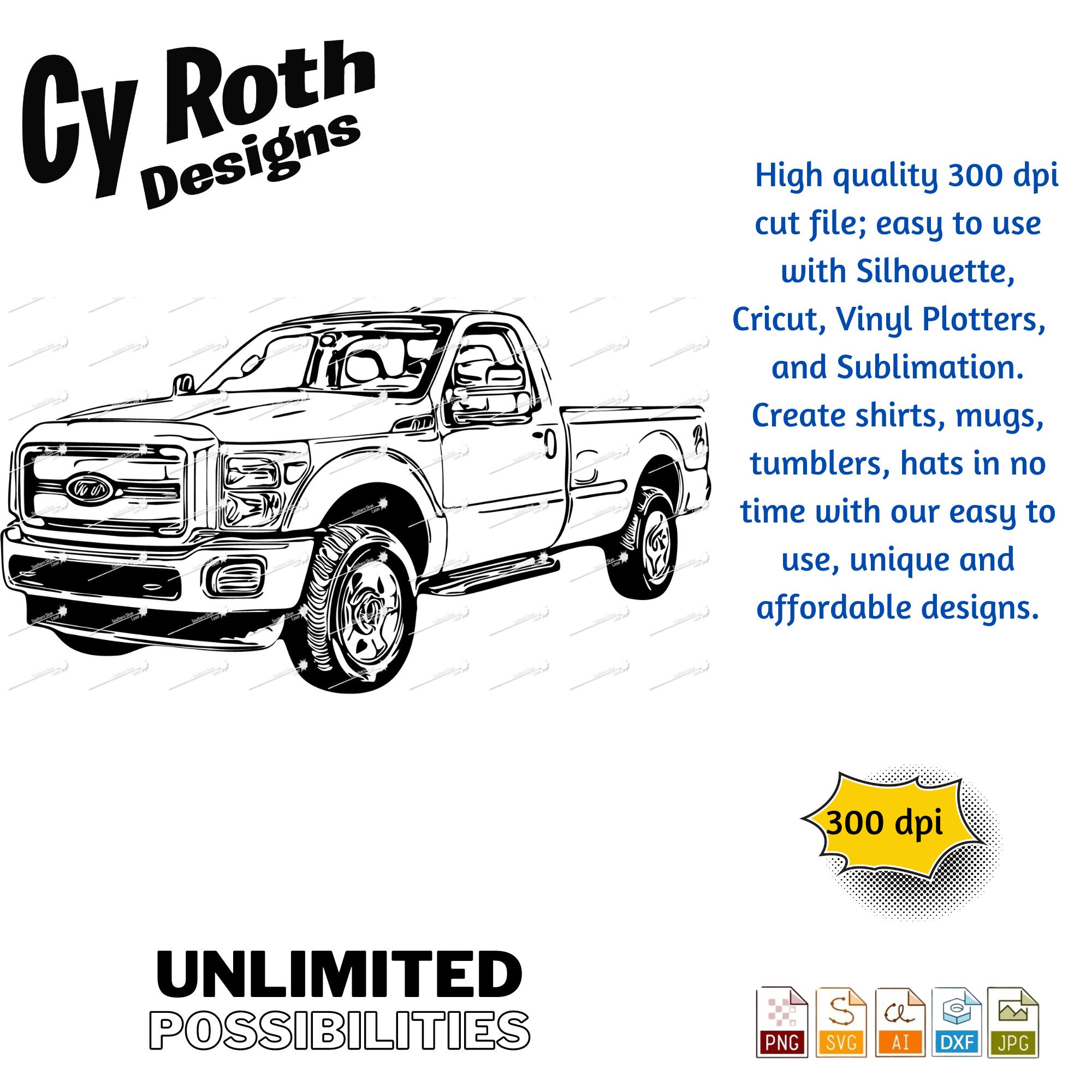 2016 Ford F-250 Svg Png Jpg Ai Dxf File, Pick-up Truck Svg - Etsy