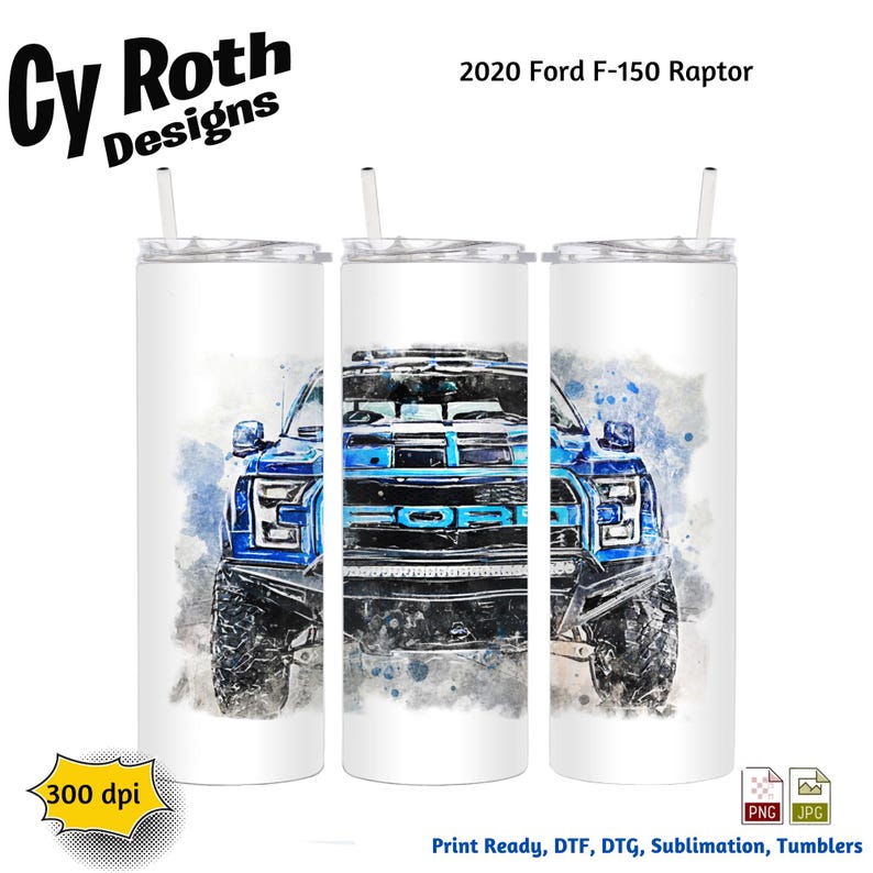 2020 Ford F-150 Raptor Sublimation Dtf DTG Print File and BONUS Tumbler ...
