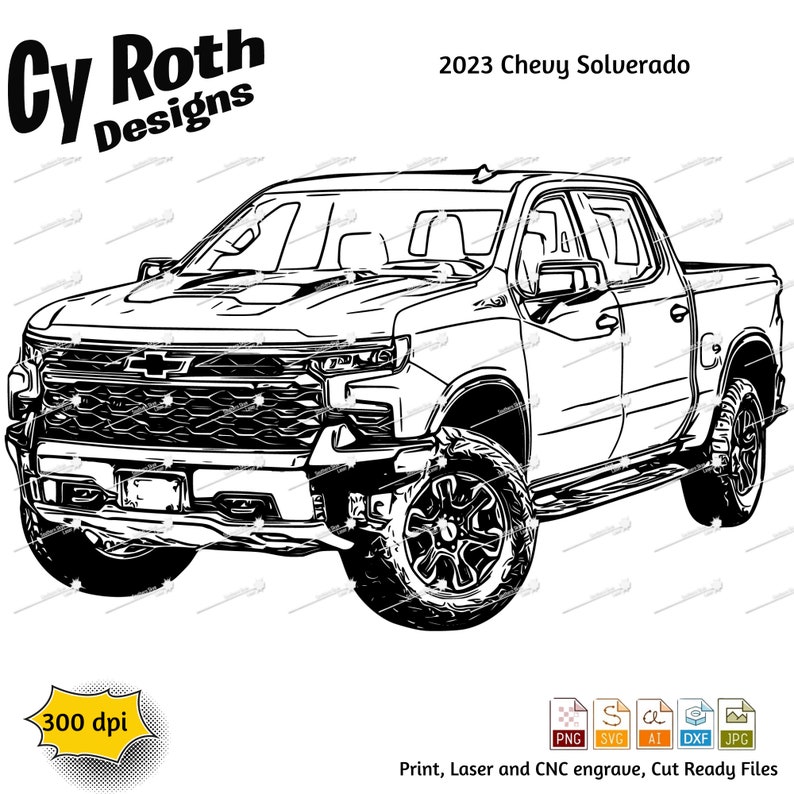 2023 Chevy Silverado Pickup Truck Svg Png Jpg Ai Dxf File - Etsy