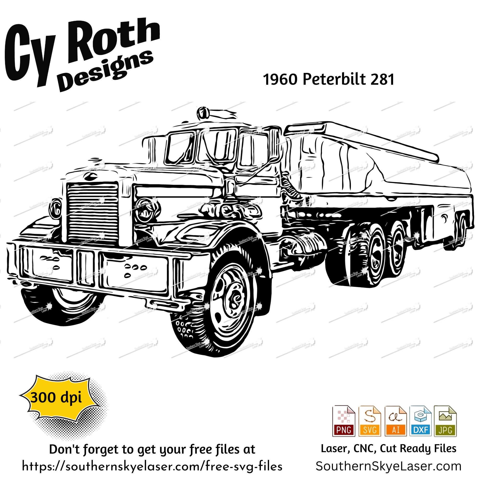 1960 Peterbilt 281 Svg Png Jpg Ai Dxf File - Etsy