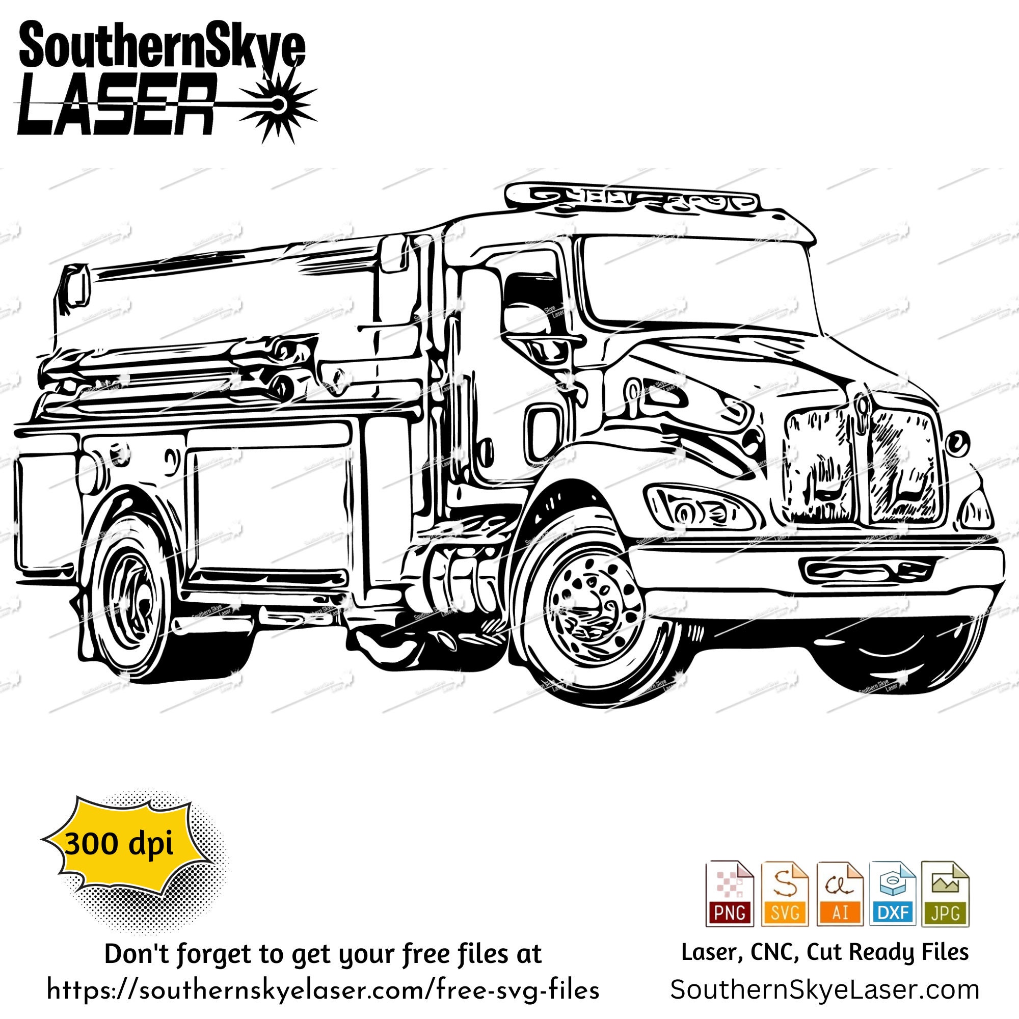 Fire Truck Svg Png Jpg Ai Dxf File - Etsy