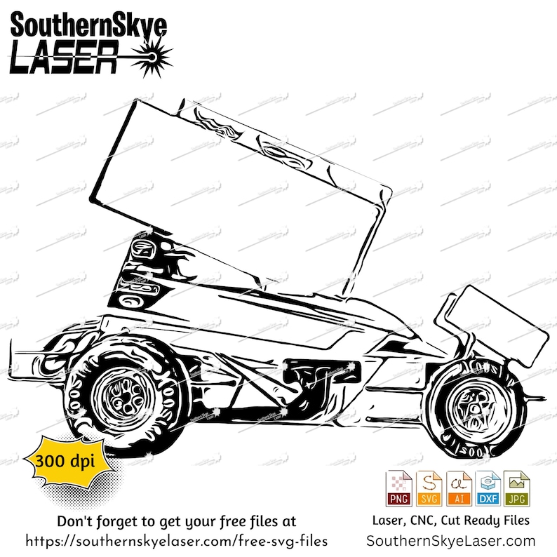 Sprint Car Svg Png Jpg Ai Dxf File - Etsy
