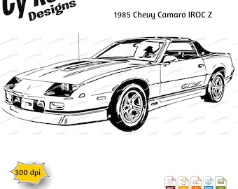 CHEVROLET CAMARO Iroc-z - Colour Vector File Download - .PDF, .svg ...