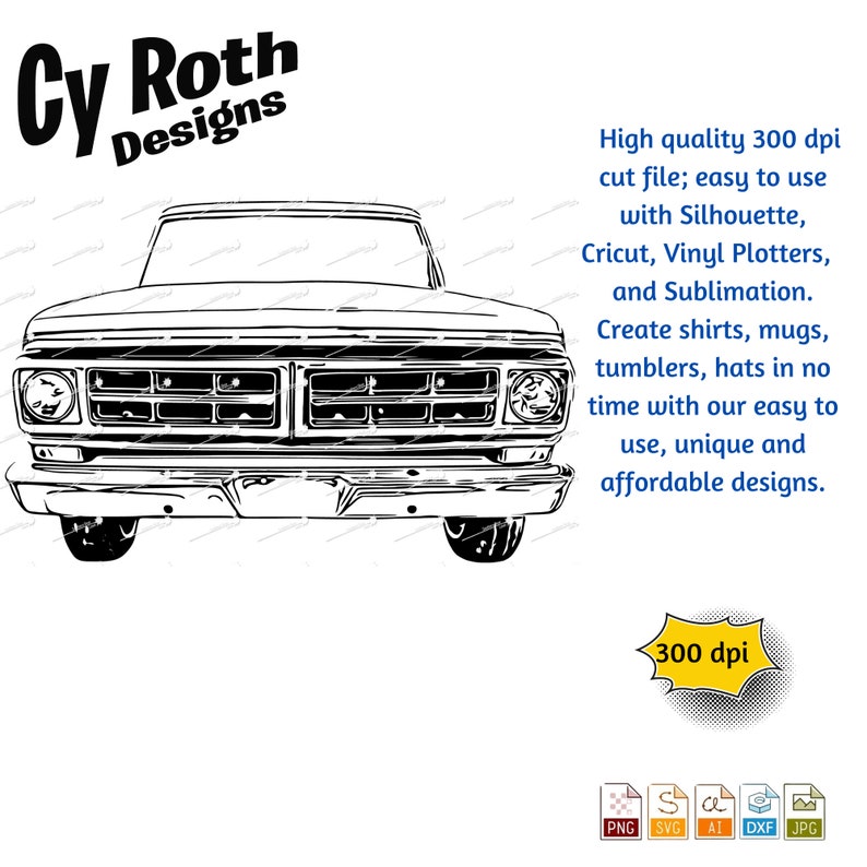 1970 Ford F-100 Svg Png Jpg Ai Dxf File, Vintage Truck Svg, Pick-up Svg ...