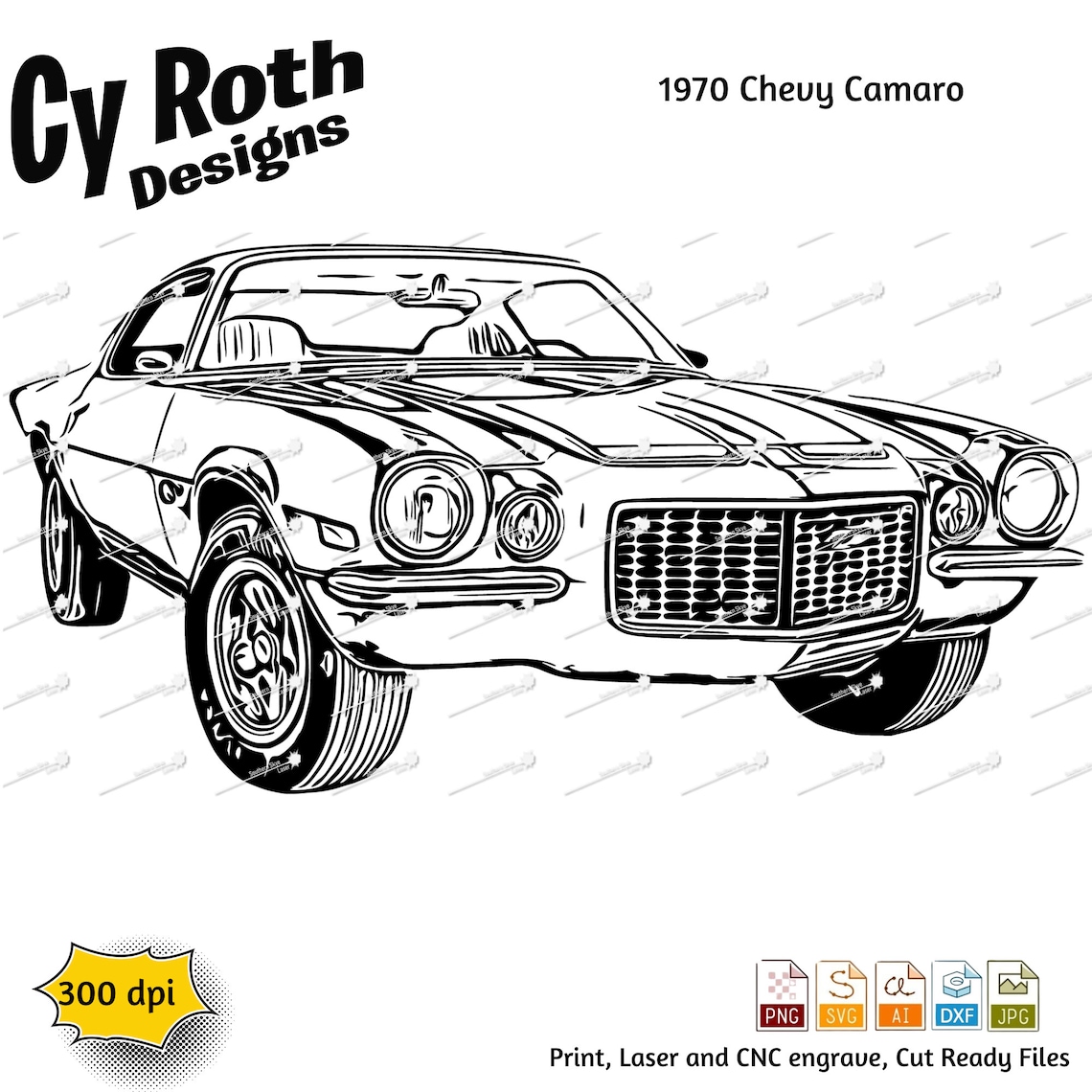 1970 Chevy Camaro Svg Png Jpg Ai Dxf File, Classic Car Svg, Vintage Car ...