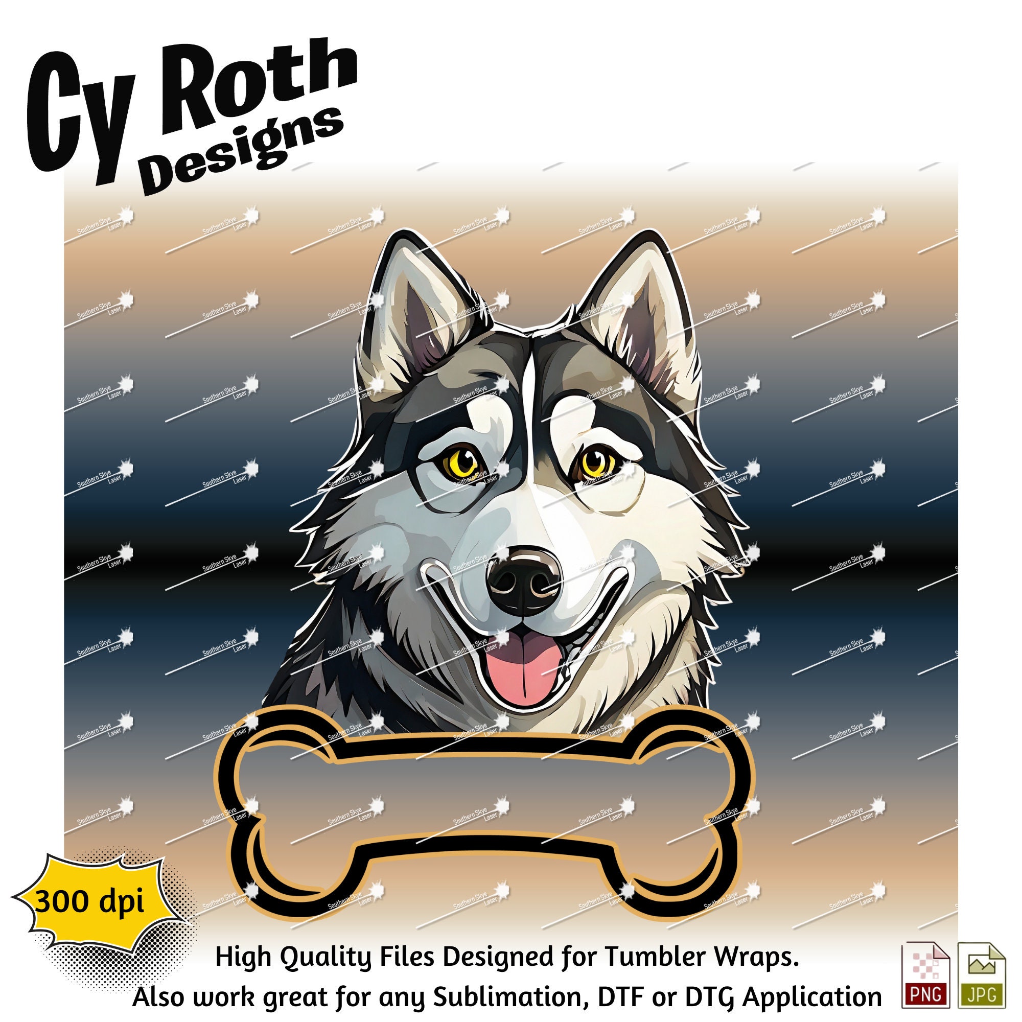 Siberian Husky Tumbler Wrap, Sublimation, DTF Transfer, DTG File, Print ...