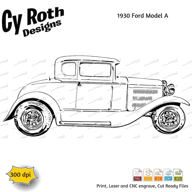 1930 Ford Model A Svg Png Jpg Ai Dxf File, Vintage Car Svg - Etsy