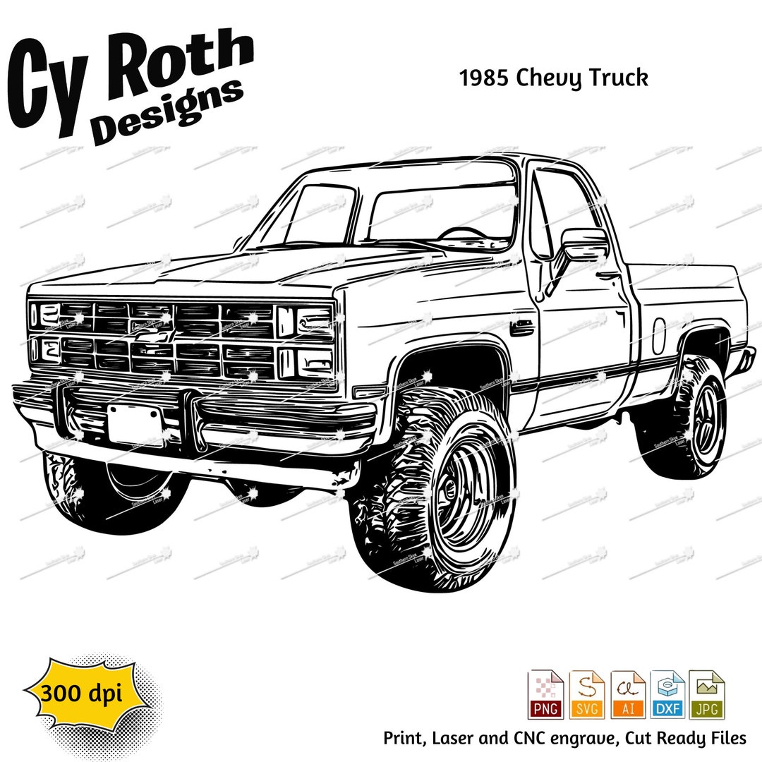 1985 Chevy Truck Svg Png Jpg Ai Dxf File, Classic Truck Svg, Vintage ...