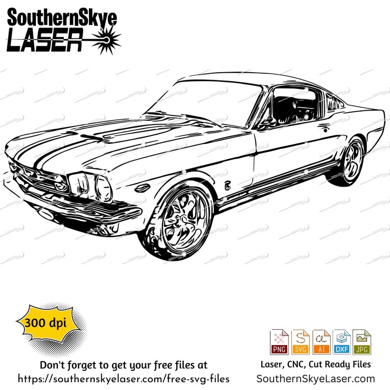 1965 Ford Mustang Svg Png Jpg Ai Dxf File - Etsy