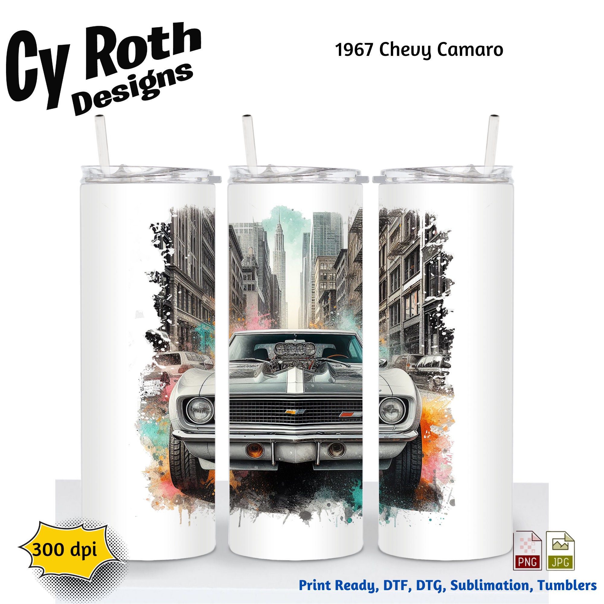 1967 Chevy Camaro Wall Art: Sublimation Print File + Tumbler (digital ...