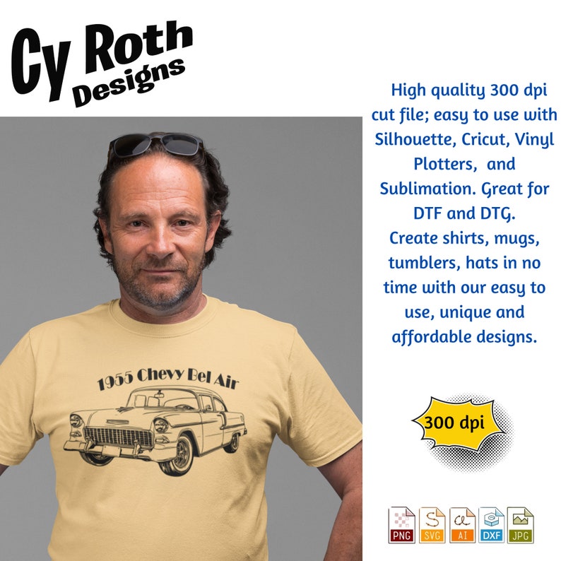 1955 Chevy Bel Air Svg Png Jpg Ai Dxf File, Classic Car Svg - Etsy