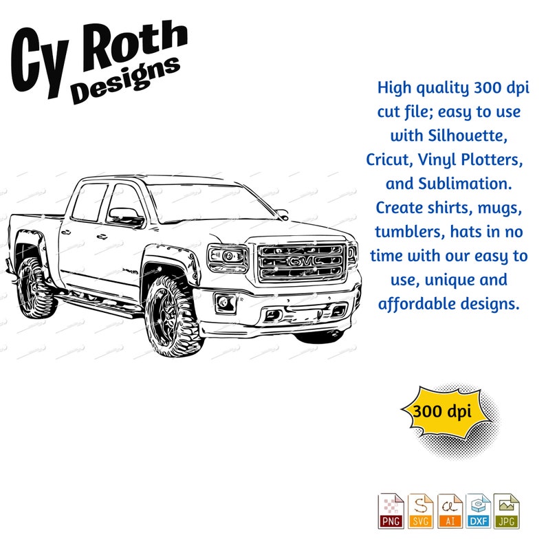 2019 GMC Sierra Pick-up Truck Svg Png Jpg Ai Dxf File - Etsy