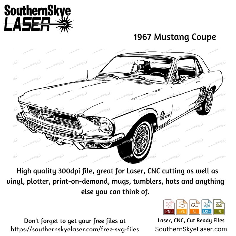 1967 Ford Mustang Coupe Svg Png Cut File - Etsy
