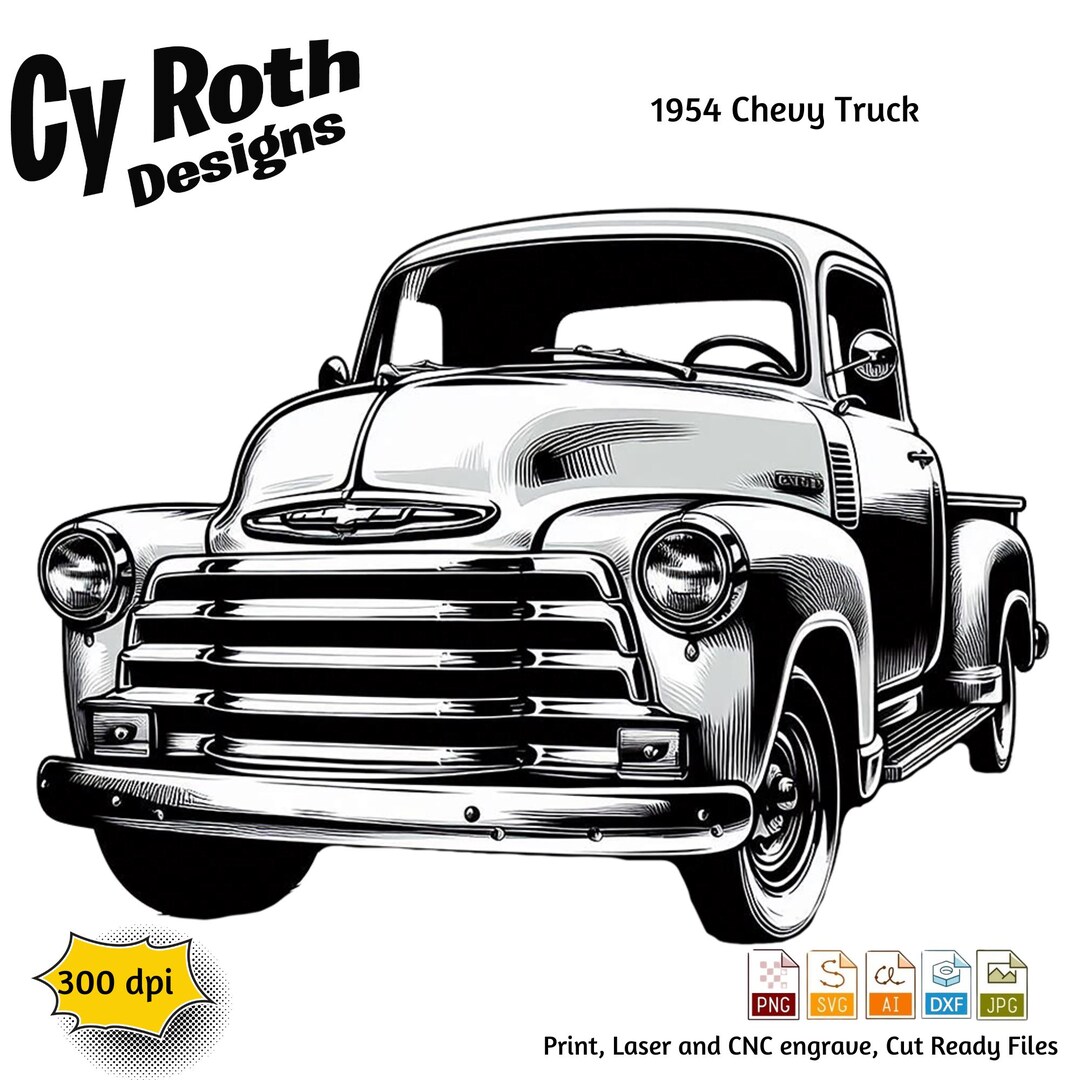 1954 Chevy Truck Svg Png Jpg Ai Dxf File, Classic Car Svg - Etsy