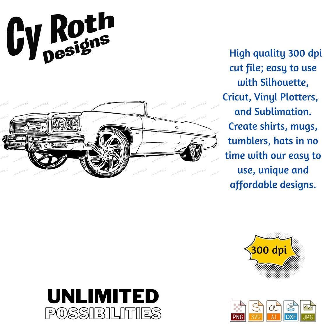 1975 Chevy Caprice DONK Svg Png Jpg Ai Dxf File, Classic Car Svg - Etsy