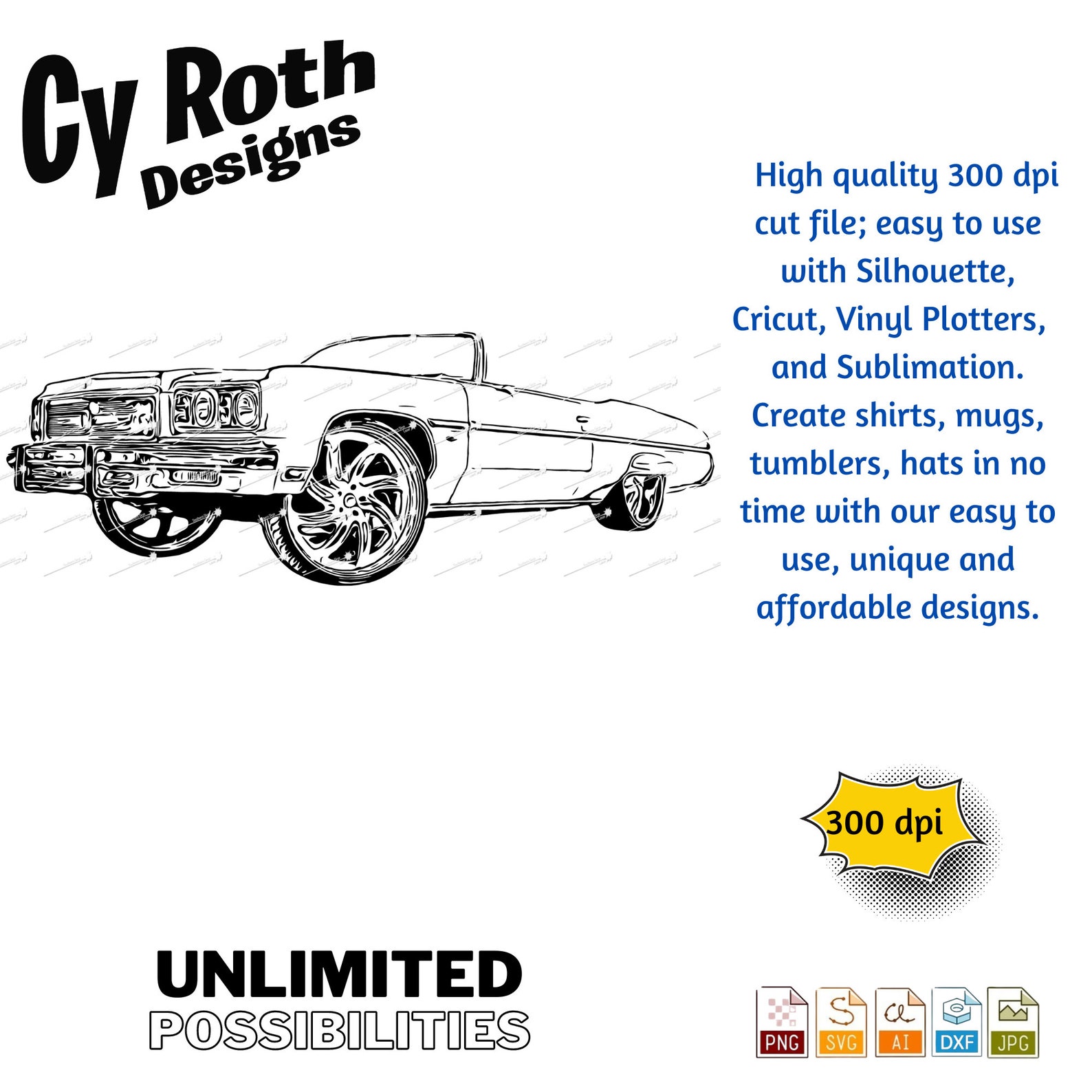 1975 Chevy Caprice DONK Svg Png Jpg Ai Dxf File, Classic Car Svg - Etsy