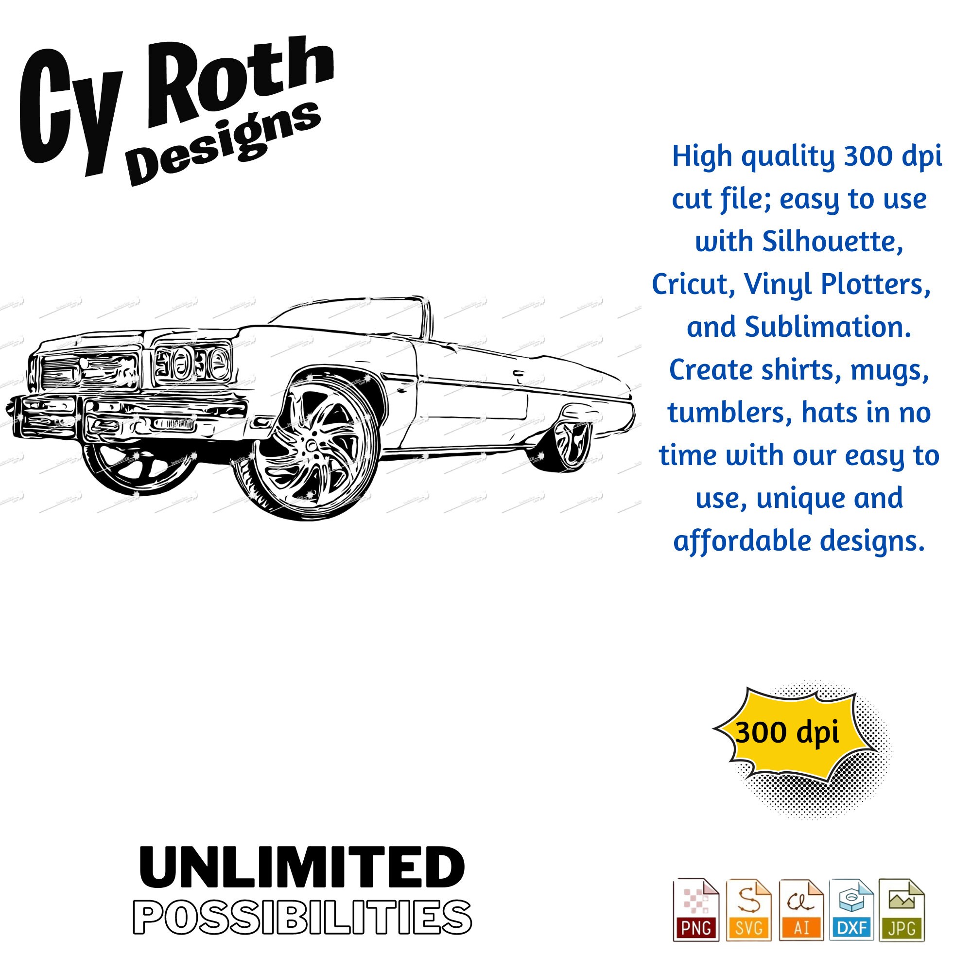 1975 Chevy Caprice DONK Svg Png Jpg Ai Dxf File, Classic Car Svg - Etsy