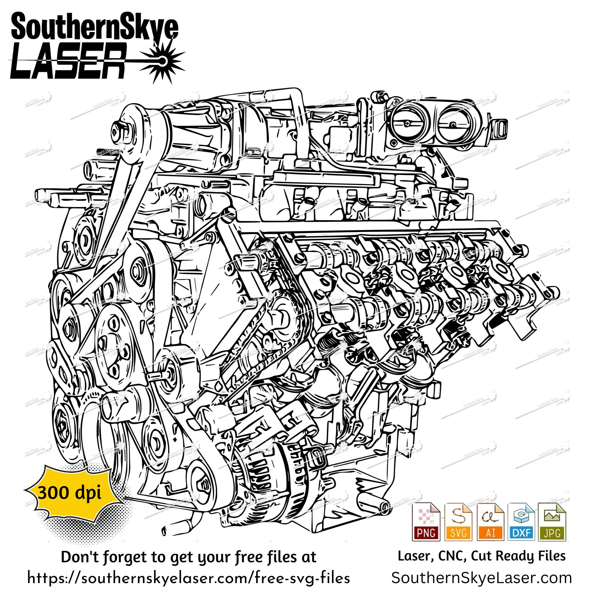 V8 Engine Cut-away Svg Png Jpg Ai Dxf File - Etsy