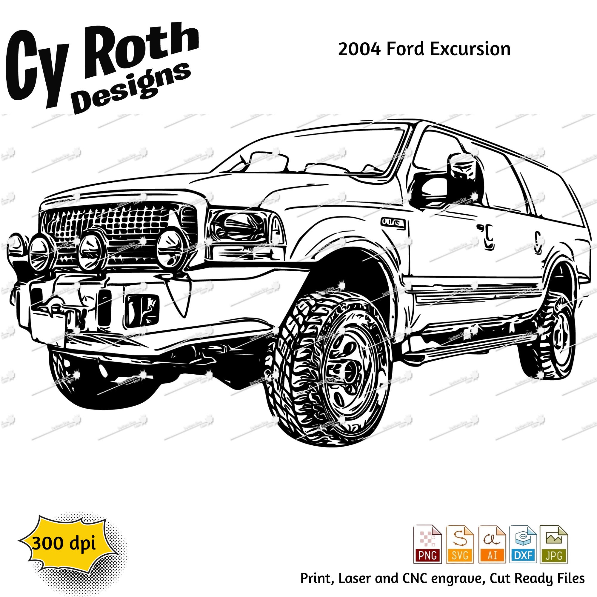 2004 Ford Excursion Svg Png Jpg Ai Dxf File - Etsy