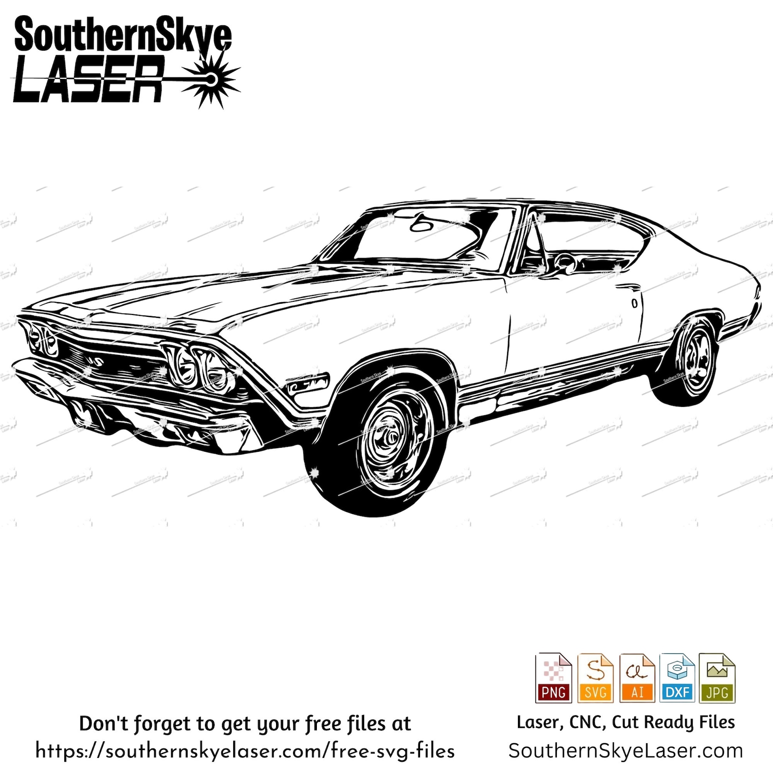 1968 Chevy Chevelle Svg Png Cut File - Etsy