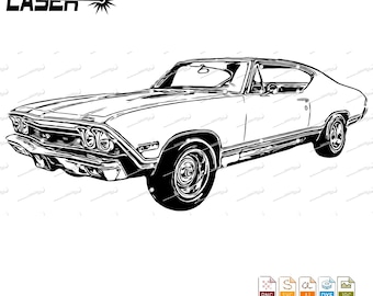 Chevy Chevelle SS, Chevelle Silhouette Digital File, Png & Svg File ...