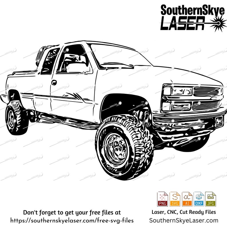 1987 Chevy 1500 Pick-up Truck Svg Png Jpg Ai Dxf Files Cricut ...