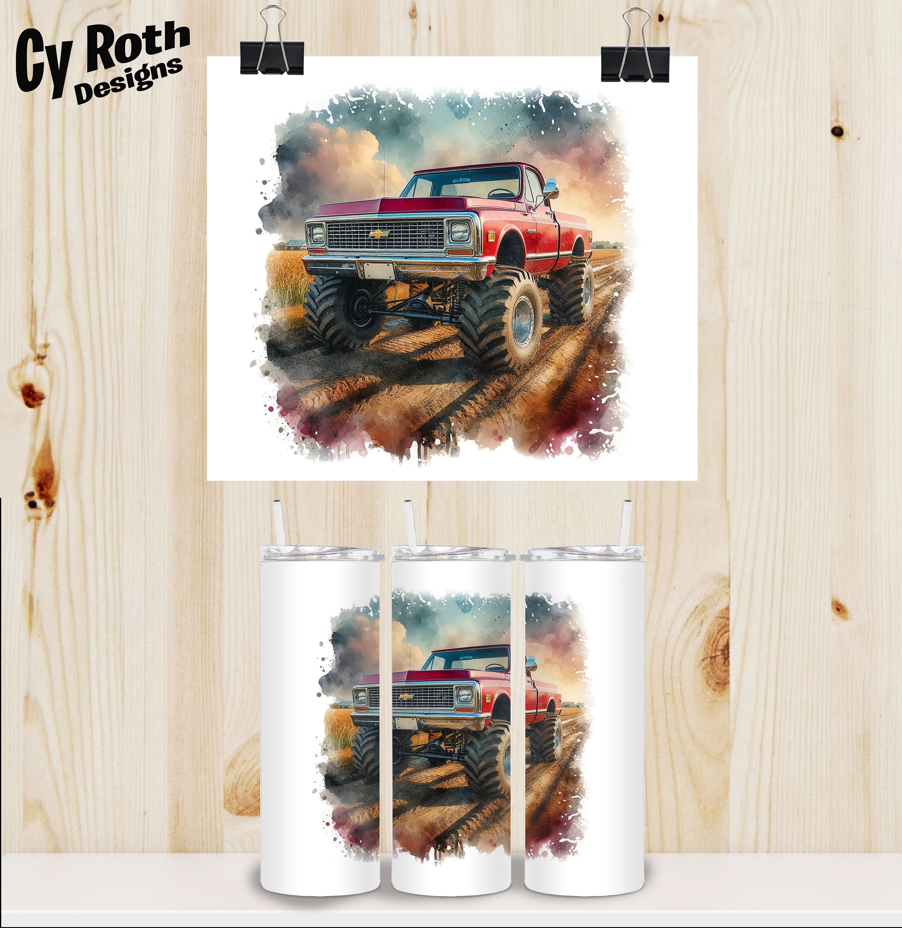 1972 Chevy Truck Color Sublimation DTF DTG Print File and BONUS Tumbler ...