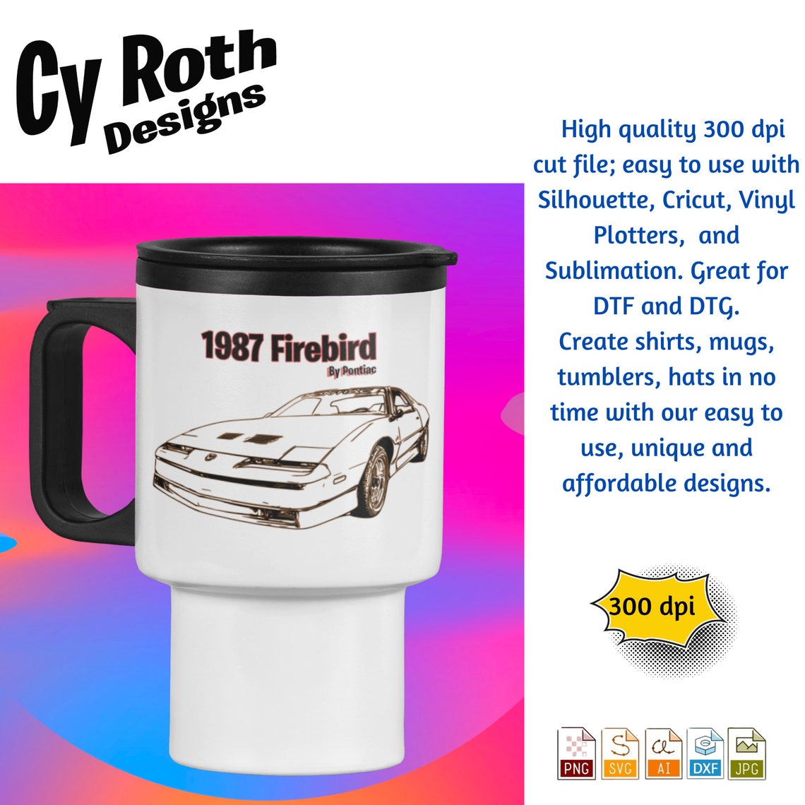 1987 Pontiac Firebird Svg Png Jpg Ai Dxf File, Classic Car Svg - Etsy