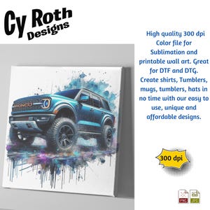 2023 Ford Bronco Sublimation Wall Art 20oz Skinny Tumbler PNG JPG File ...