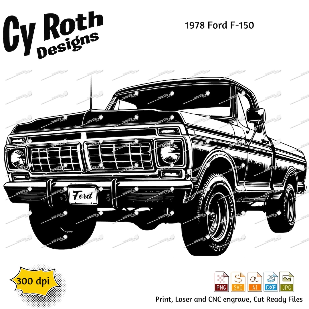 1978 Ford F-150 Svg Png Jpg Ai Dxf File, Classic Truck Svg, Vintage ...