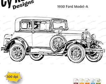 1930 Model A Ratrod Custom Car Digital File Svg, Eps, Dxf, Ai, Jpg - Etsy