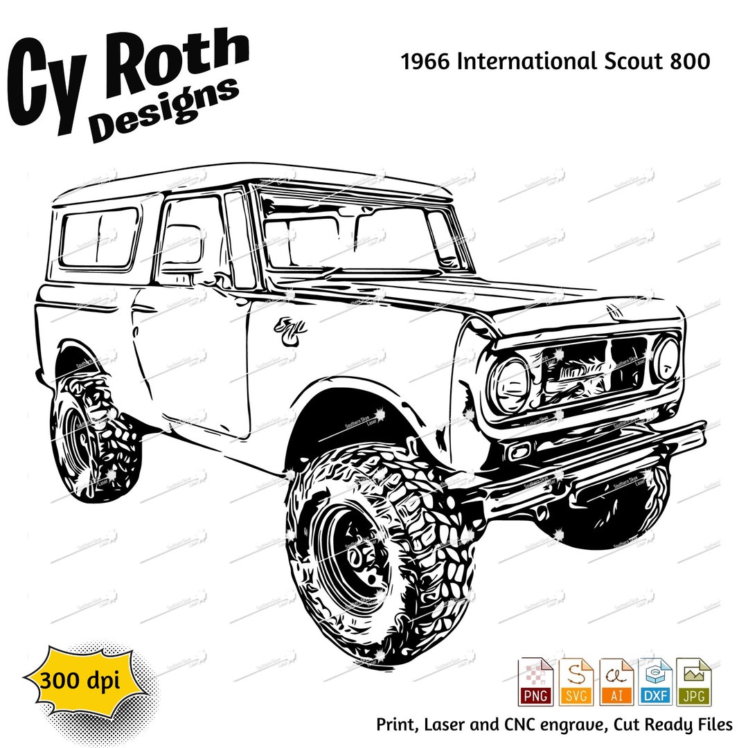 1966 International Scout Svg Png Jpg Ai Dxf File, Vintage Classic Truck ...