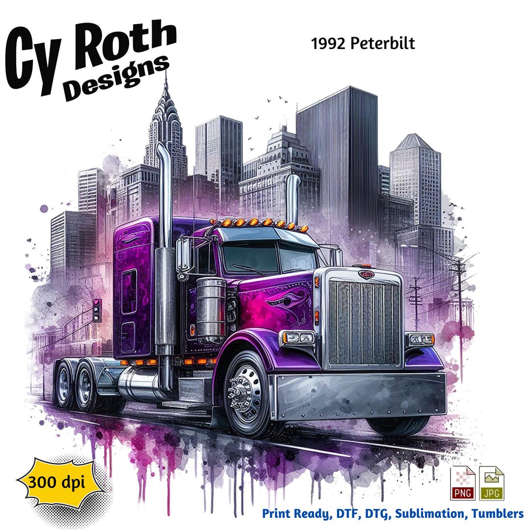 Purple Peterbilt Truck Printable Wall Art: Sublimation/dtf/dtg File - Etsy