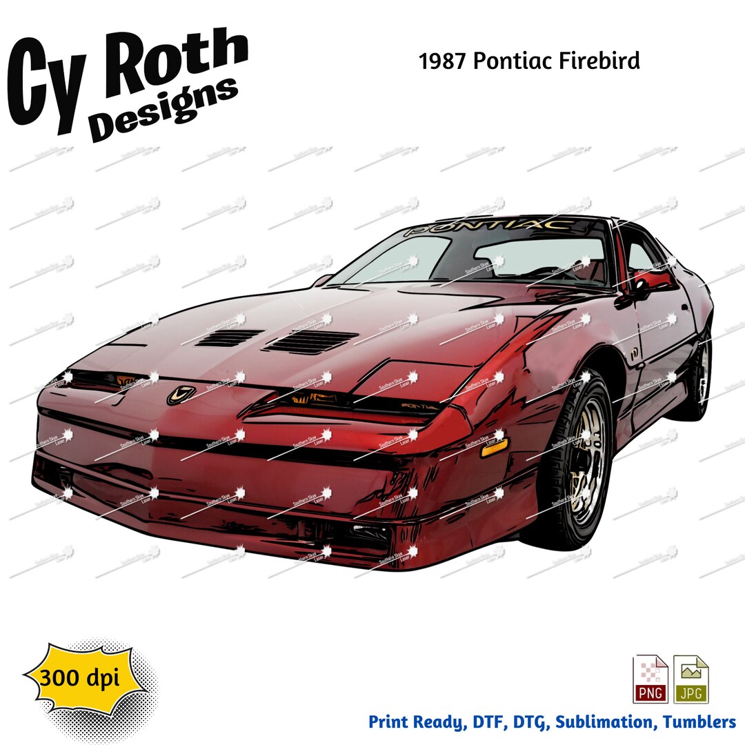 1987 Pontiac Firebird Color Sublimation DTF DTG Print File. - Etsy