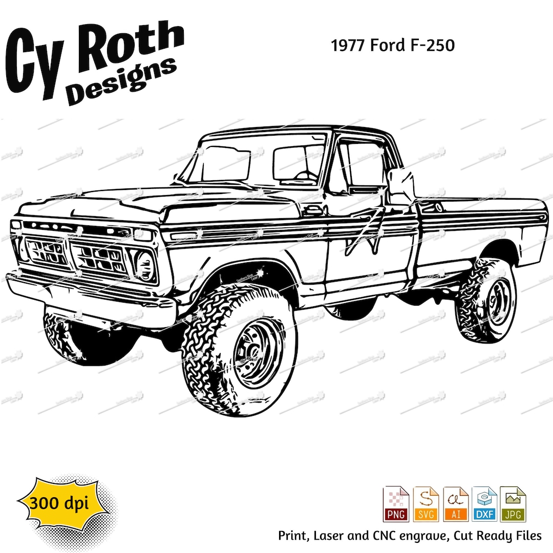 1977 Ford F250 Svg Png Jpg Ai Dxf File, Truck Svg - Etsy